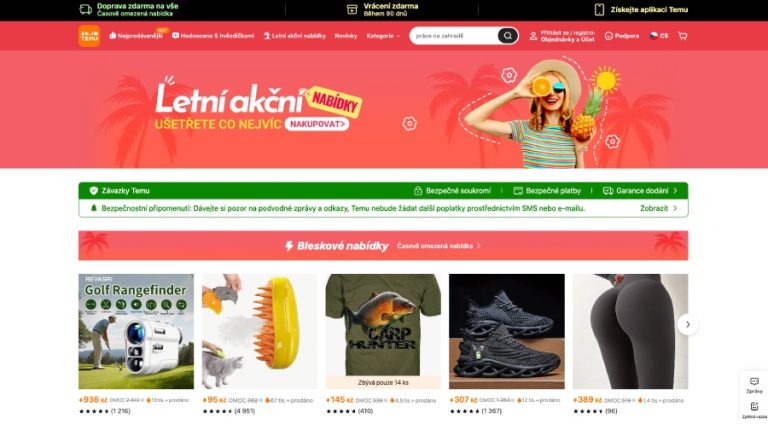 Recenze Temu - Výhodné nákupy AKTUALIZOVÁNO